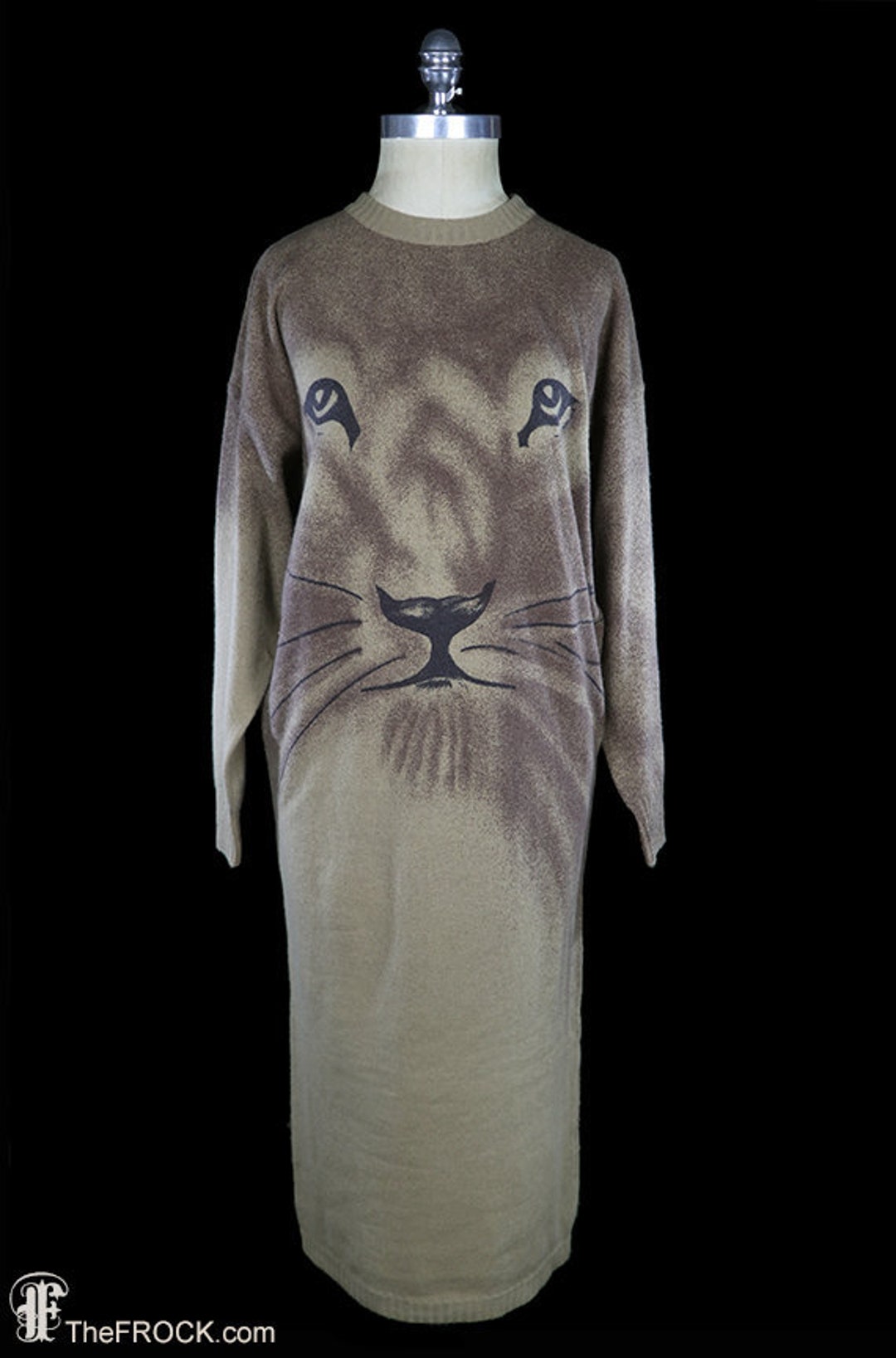 RESERVED - Krizia Iconic Wildcat Sweater Dress Soft Lambswool Angora ...