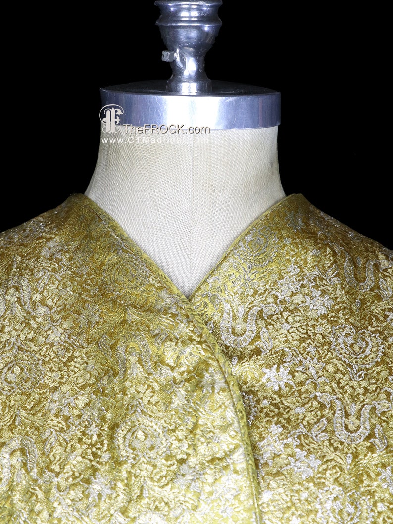 Sally Milgrim 1950s Gold Metallic Lame Brocade Dress, Mink Sable Fur ...