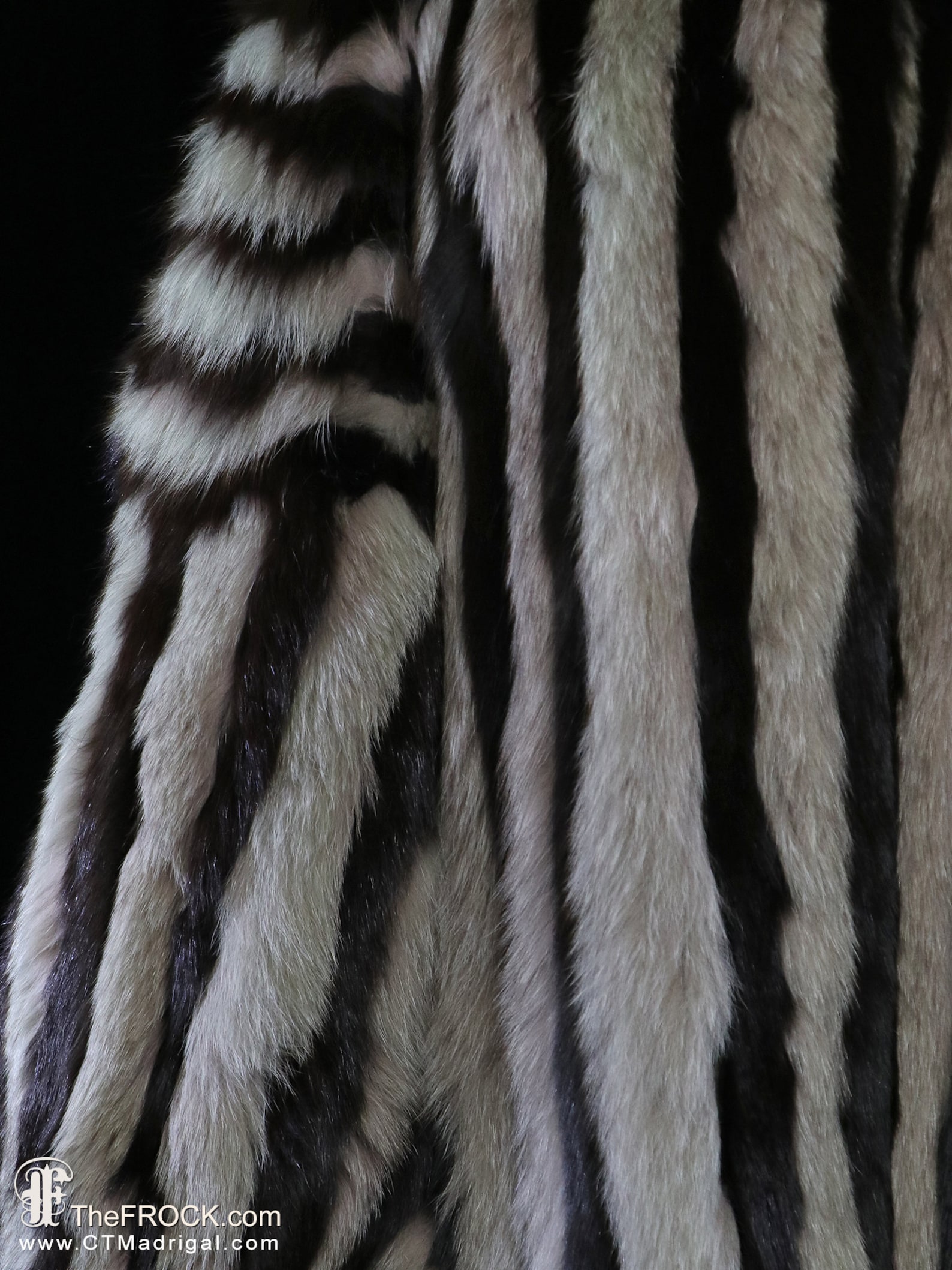 Striped Fur Coat Vintage Rabbit Jacket, Stripe Animal Zebra Tiger Print ...