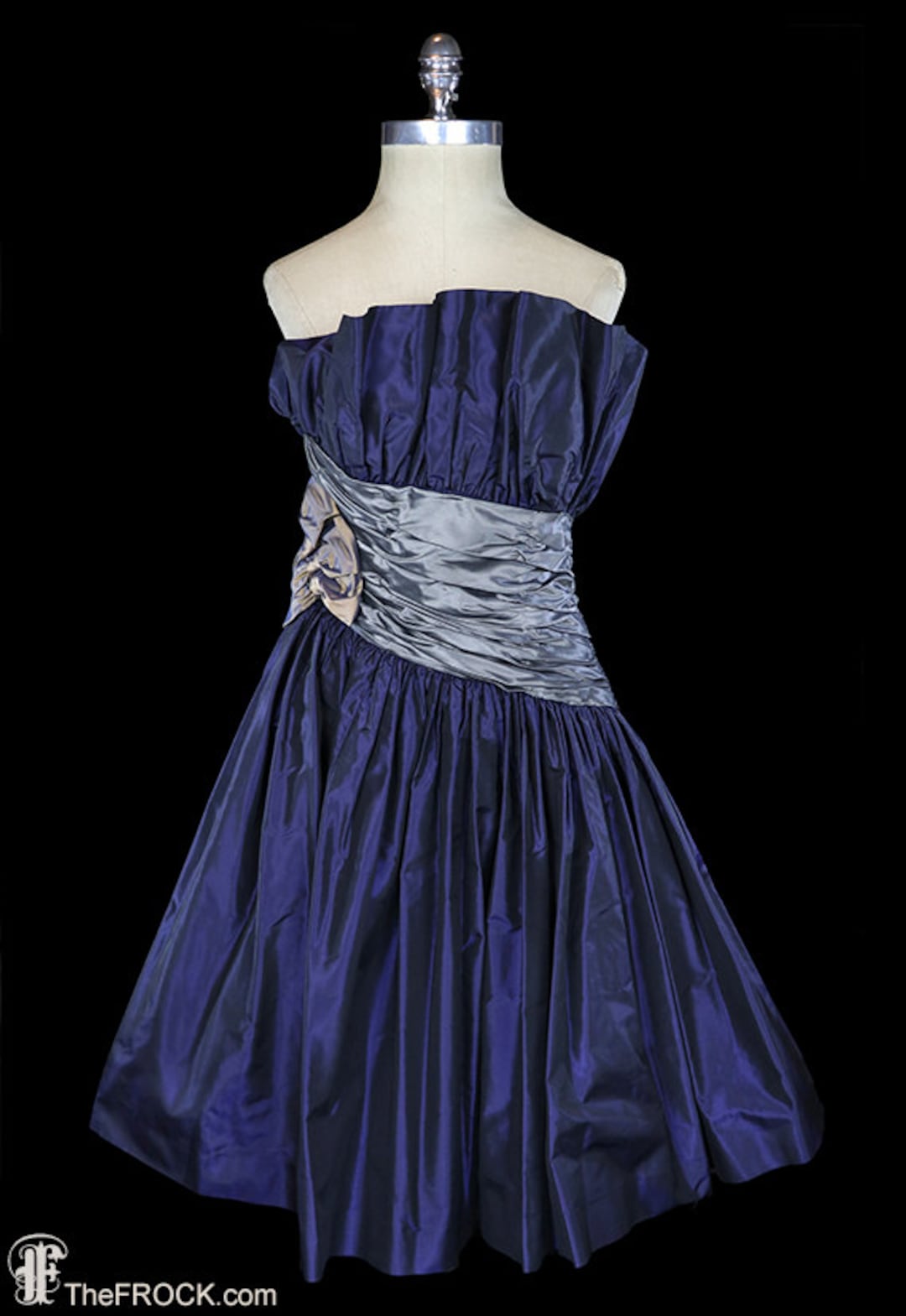 Pierre Balmain Dress, Silk Taffeta, Vintage French Couture, Strapless ...