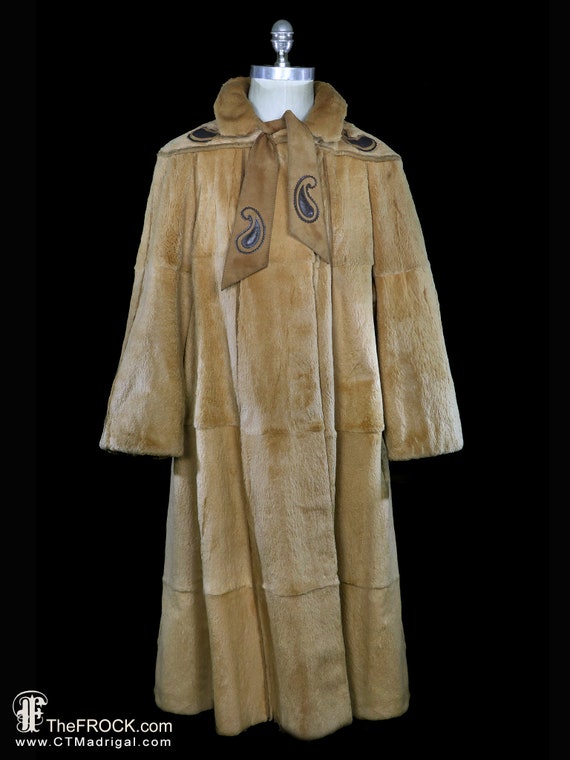 1970s fur coat, suede fox sheared jacket, boho bohemi… - Gem