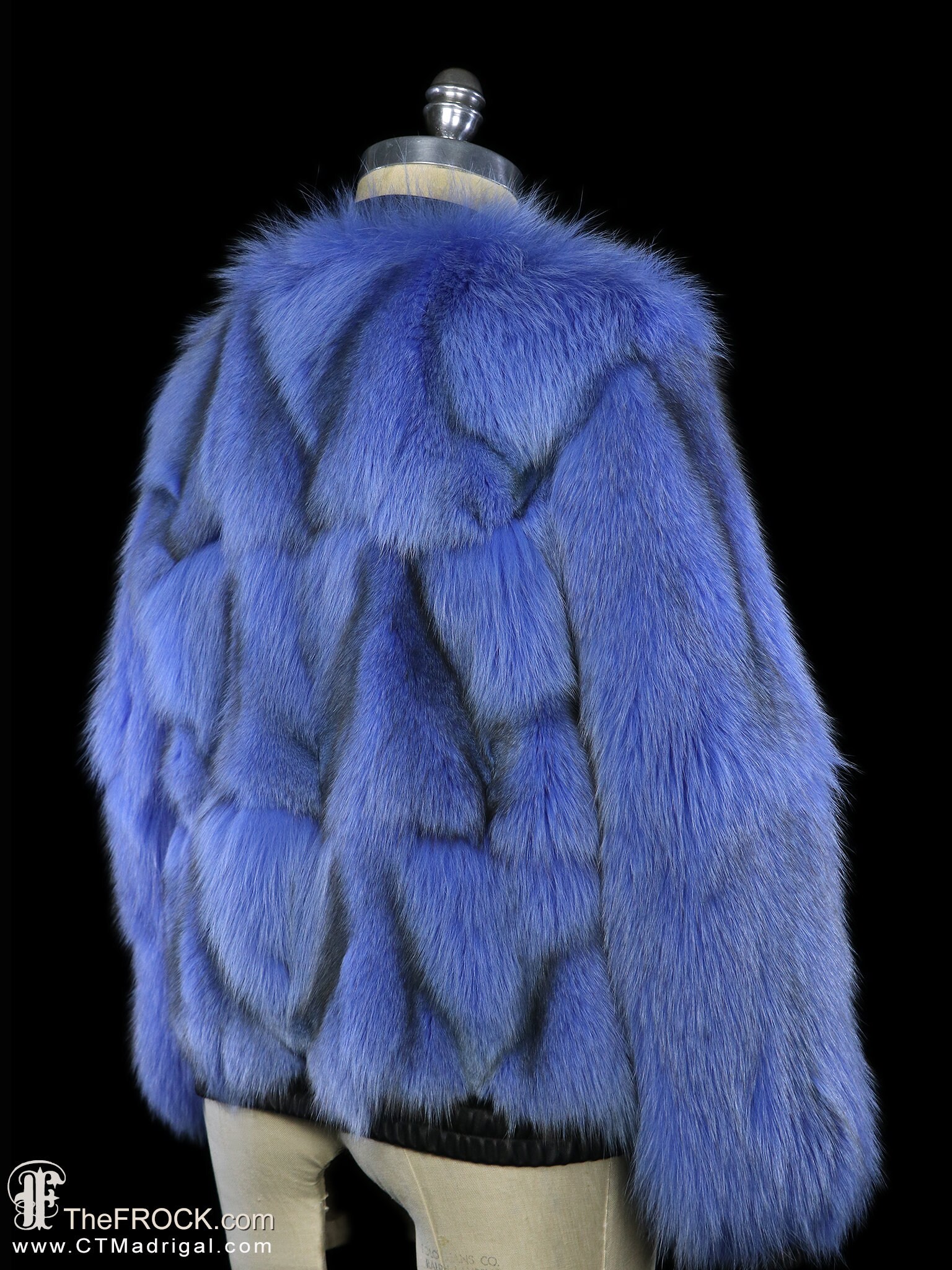 Blue Fur Coat, Dyed Fox Black Leather Jacket, Motorcycle Rockstar Rich ...