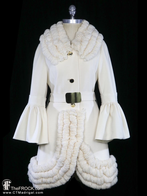 Lilli Ann coat, ivory off white cream French Knit coa… - Gem
