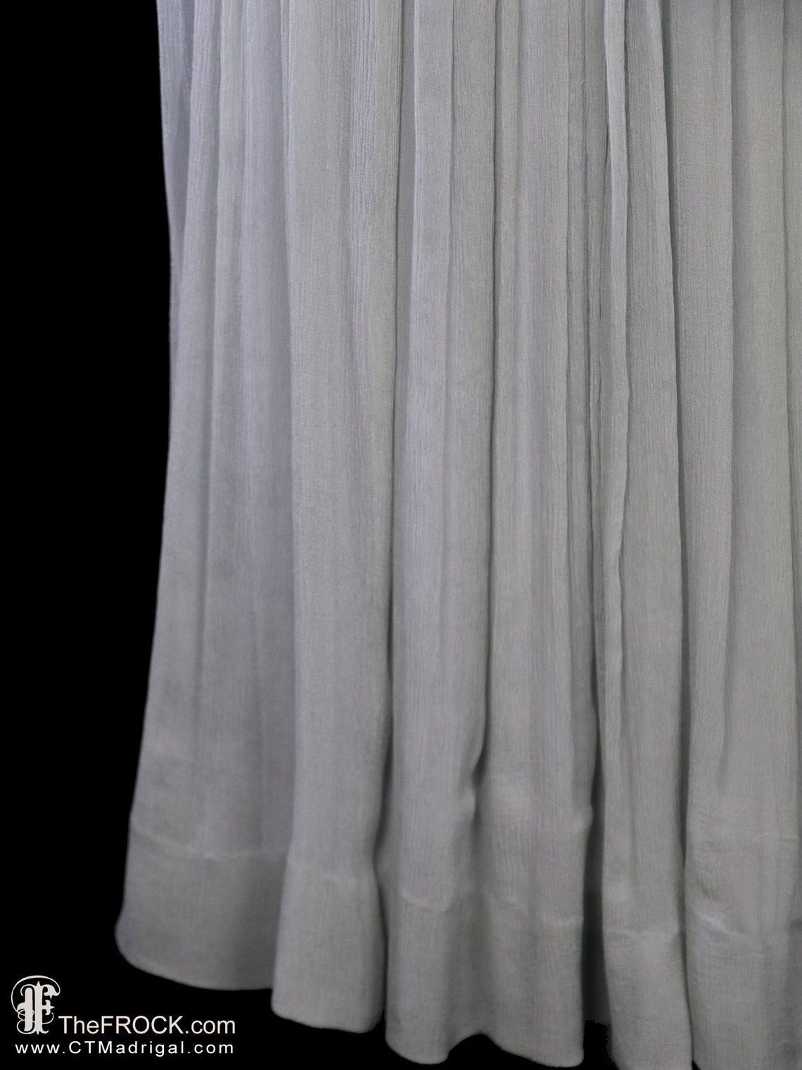 Sally Milgrim Dress, Beaded Chiffon Gown, Sleeveless Gray Silk Evening ...