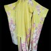 Vintage Silk Kimono, Robe or Coat or Dressing Gown, Yellow Furisode ...