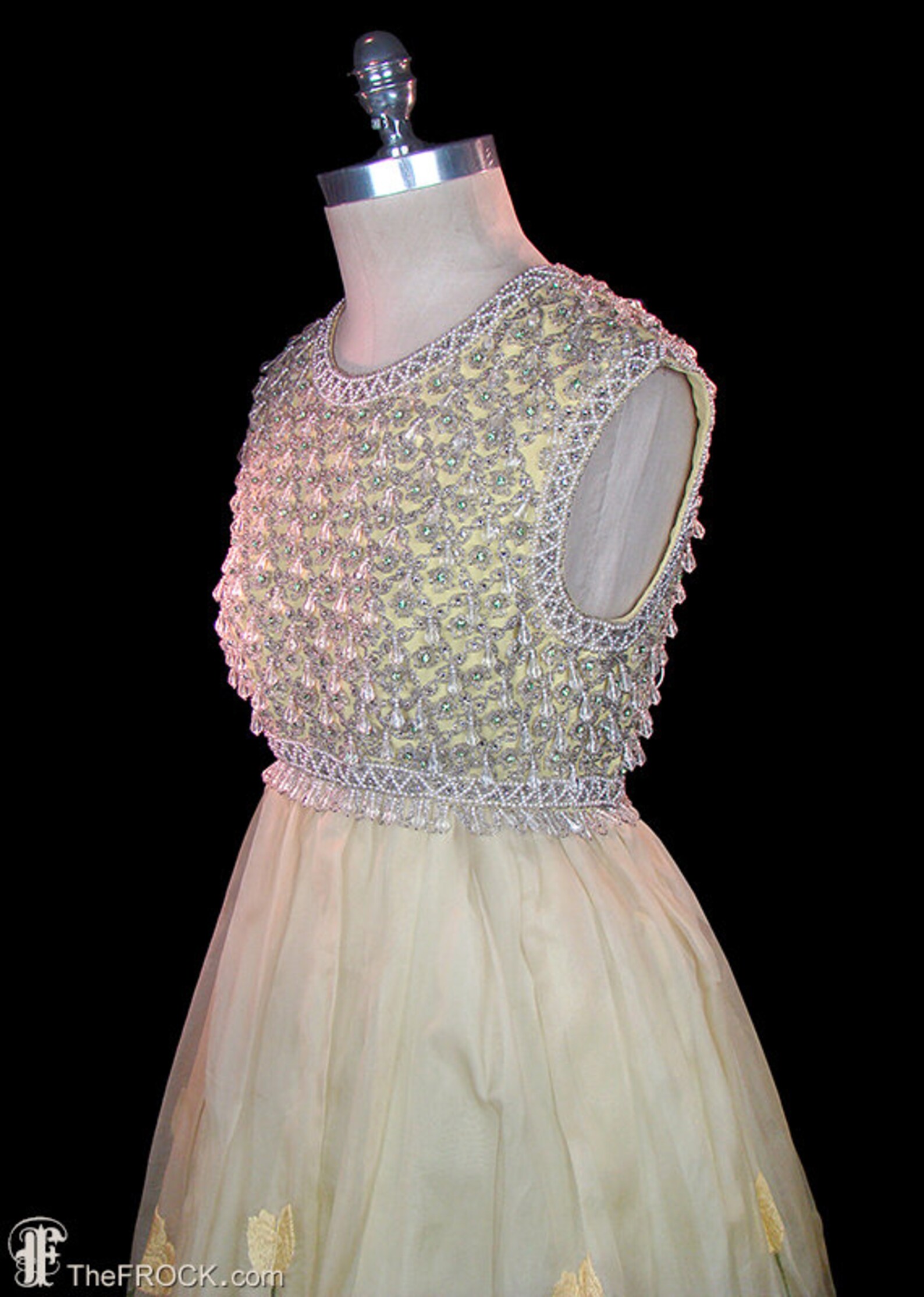 Pierre Balmain Vintage Beaded Dress, Prom, Wedding, Reception, French ...