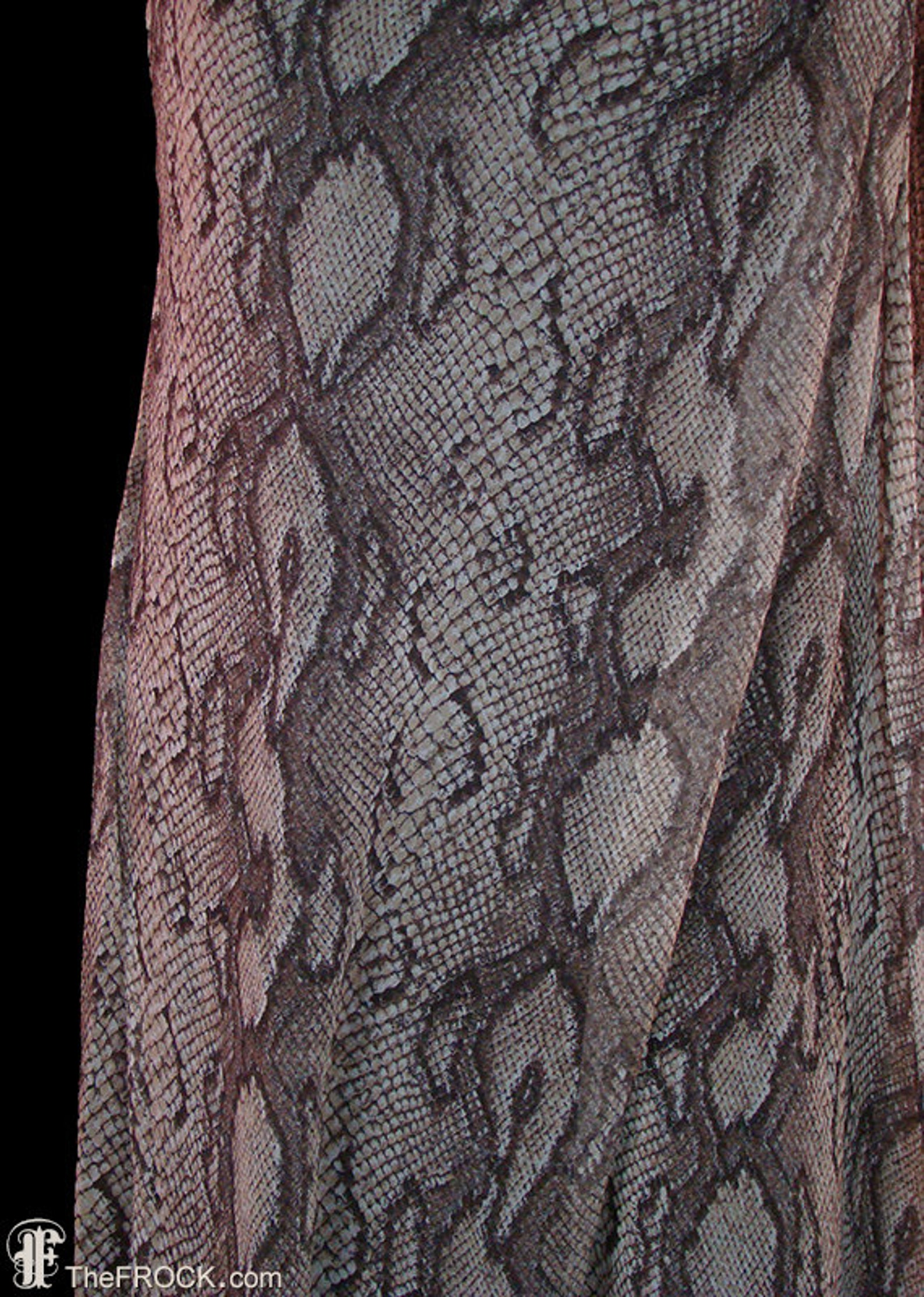 Givenchy Vintage Toga Dress, Snake Reptile Print Chiffon Gown ...