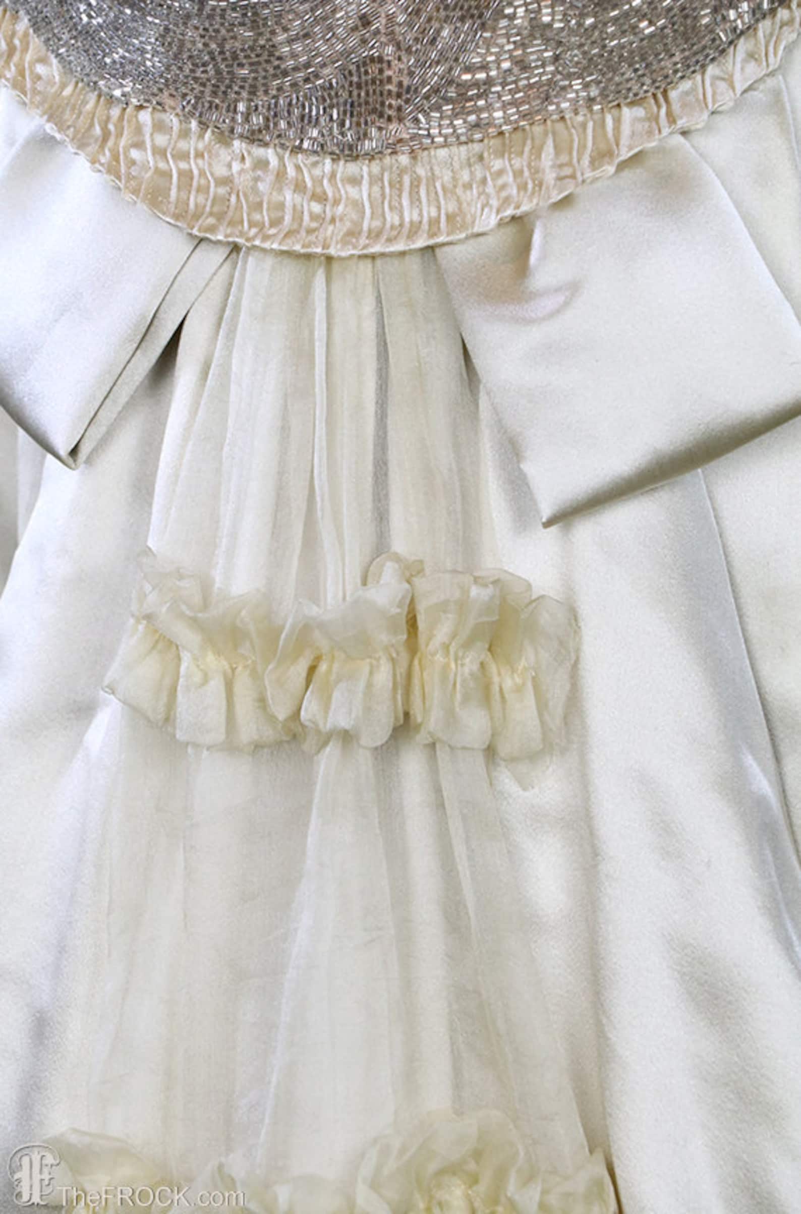 Antique Flapper Era Dress, Heavily Beaded Silk Wedding or Evening Dress ...