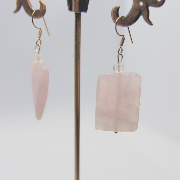 Rose Quartz Earrings - Etsy