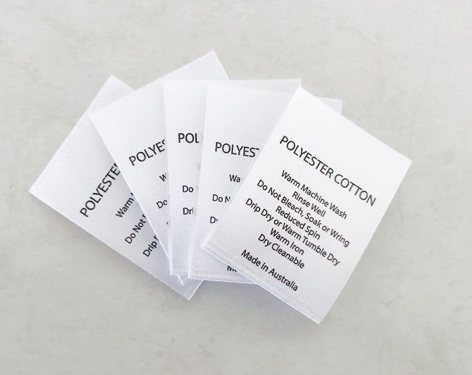 Washing Care Instructions Labels Satin Labels Polyester - Etsy