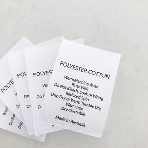 Washing Care Instructions Labels, Satin Labels, Polyester Cotton, Woven ...