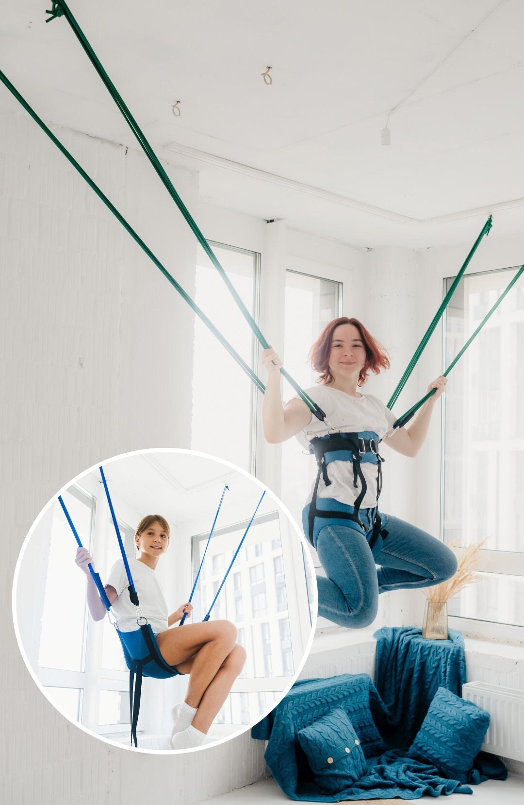 SET Bungee Swing for Kids. Bungee for Kids 3-99 Years Swing. Jumper ...