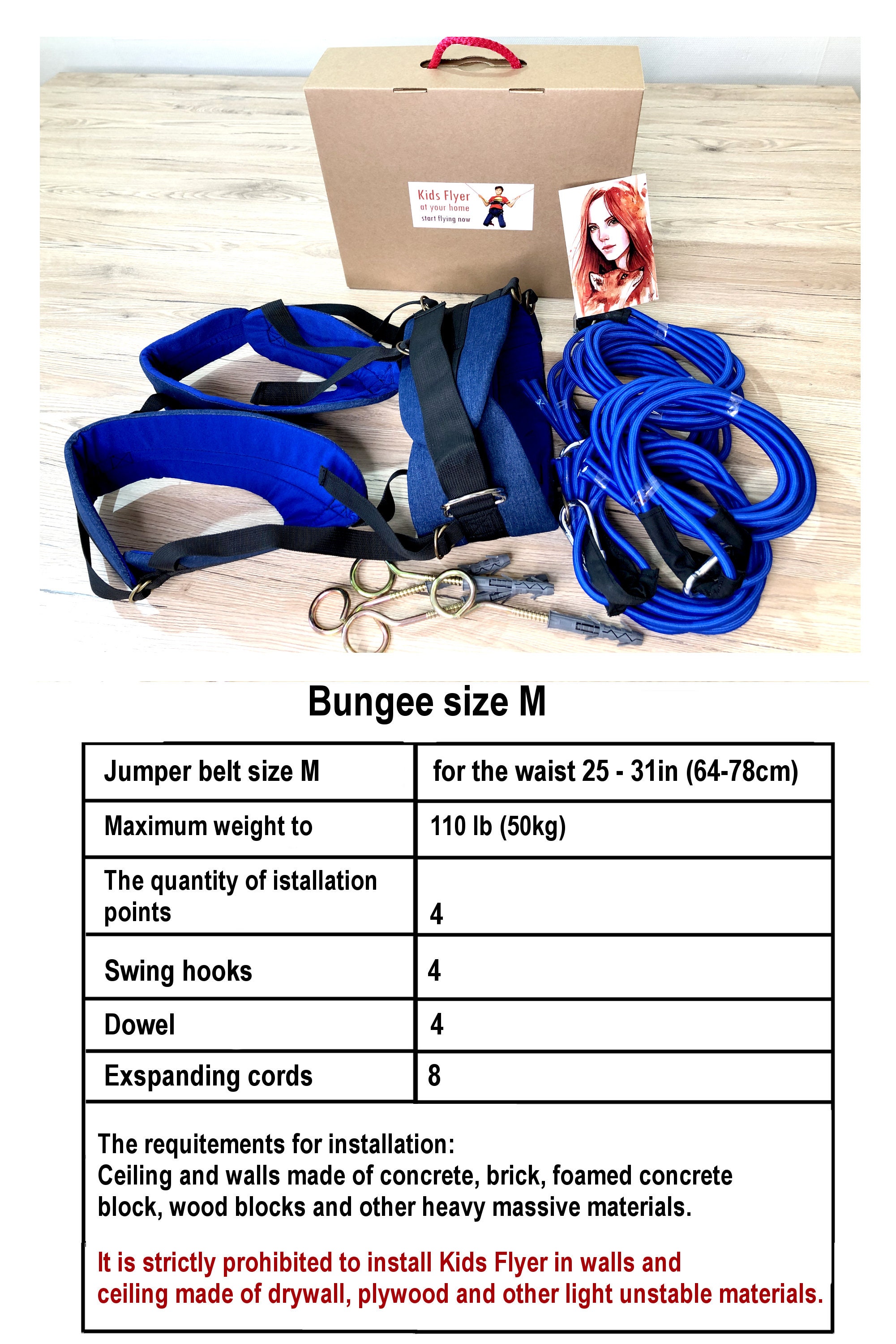 Indoor Bungee Jumping Size M for Kids 5-14 Years Home Bungee - Etsy