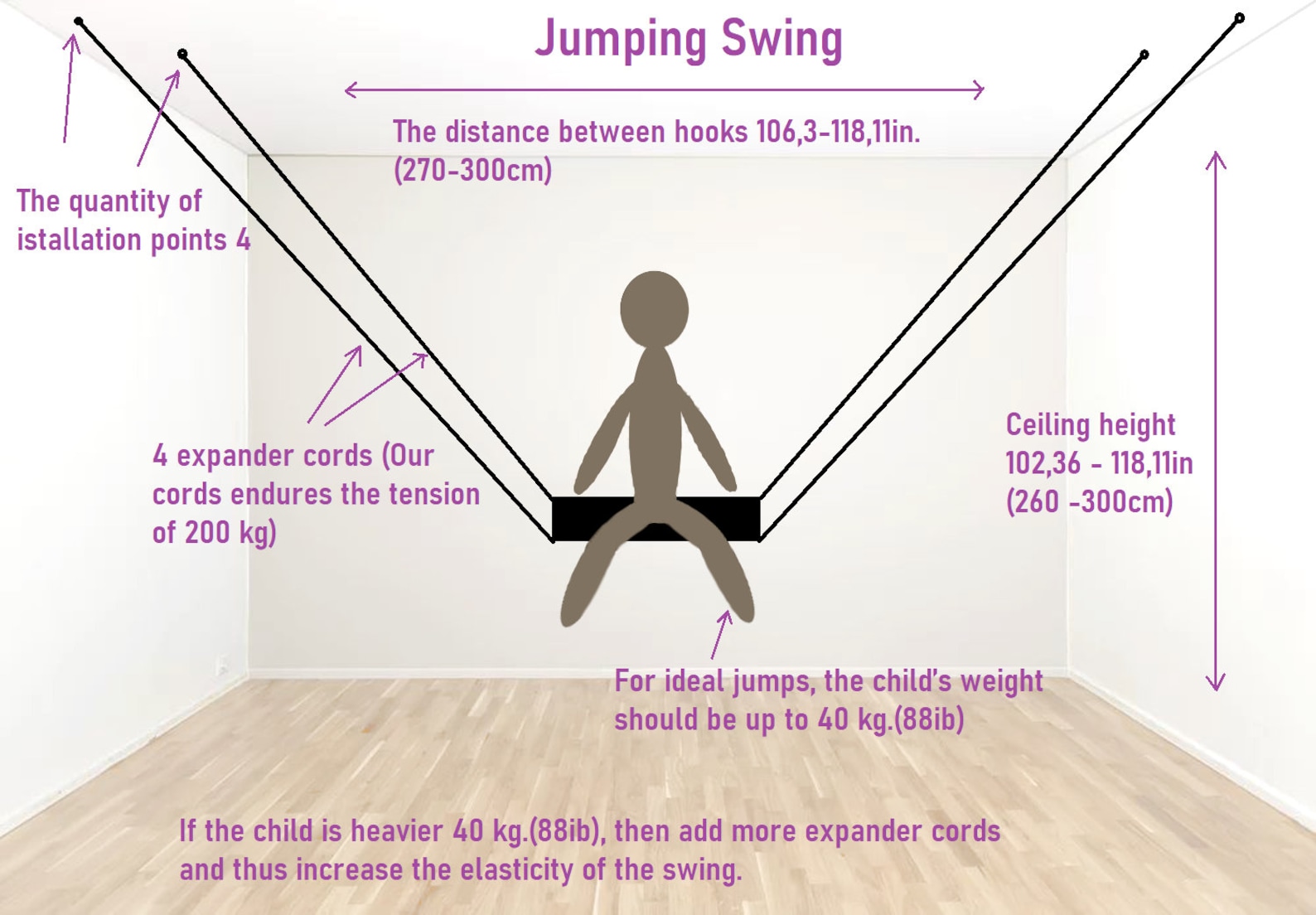Street Swing Kids Indoor Jumping Swing Set Jump Baby Home Swing ...