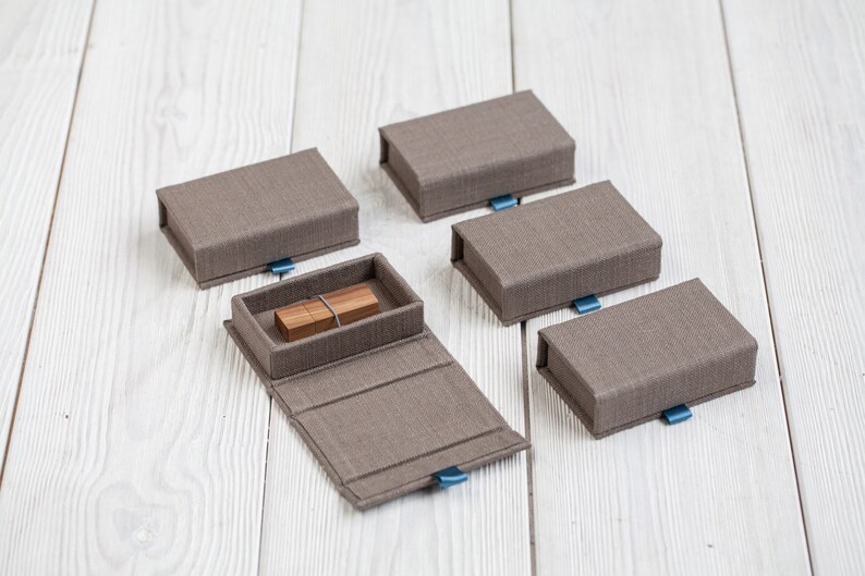 USB box USB Wedding USB box Linen photo box Wedding | Etsy
