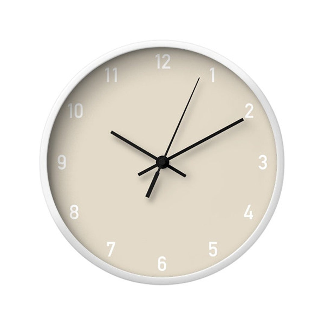 Numbers Wall Clock, Classic, Bone Color, Cream, Neutral, Nordic, Wall ...