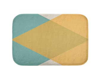 Mustard Geometric Bath Mat Bathroom Mats Yellow Color | Etsy