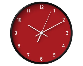 Red Wall Clock | Etsy