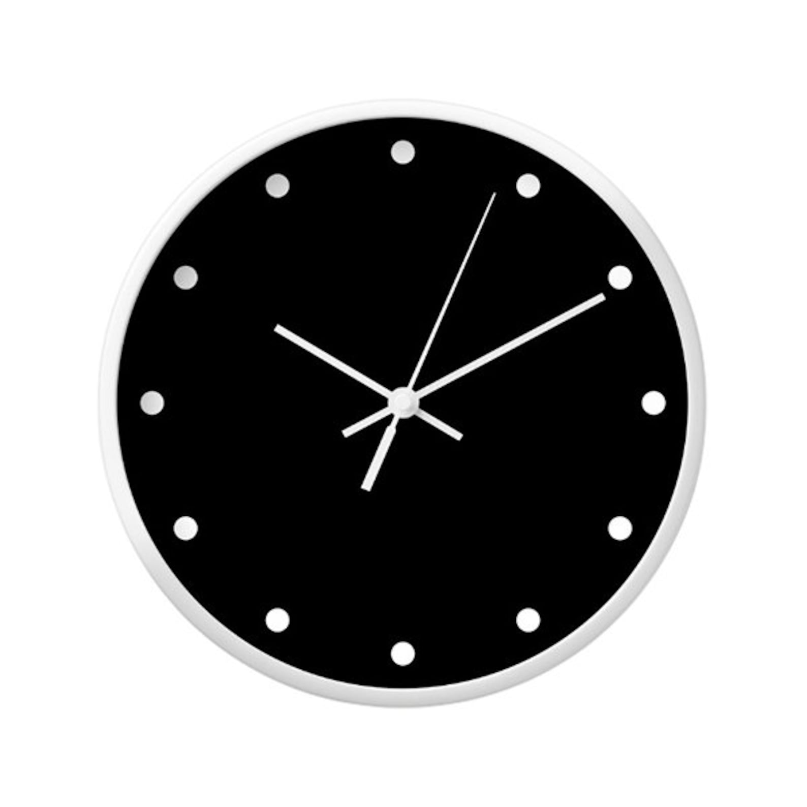 Nordic Wall Clock. Classic Dots Black and White White | Etsy