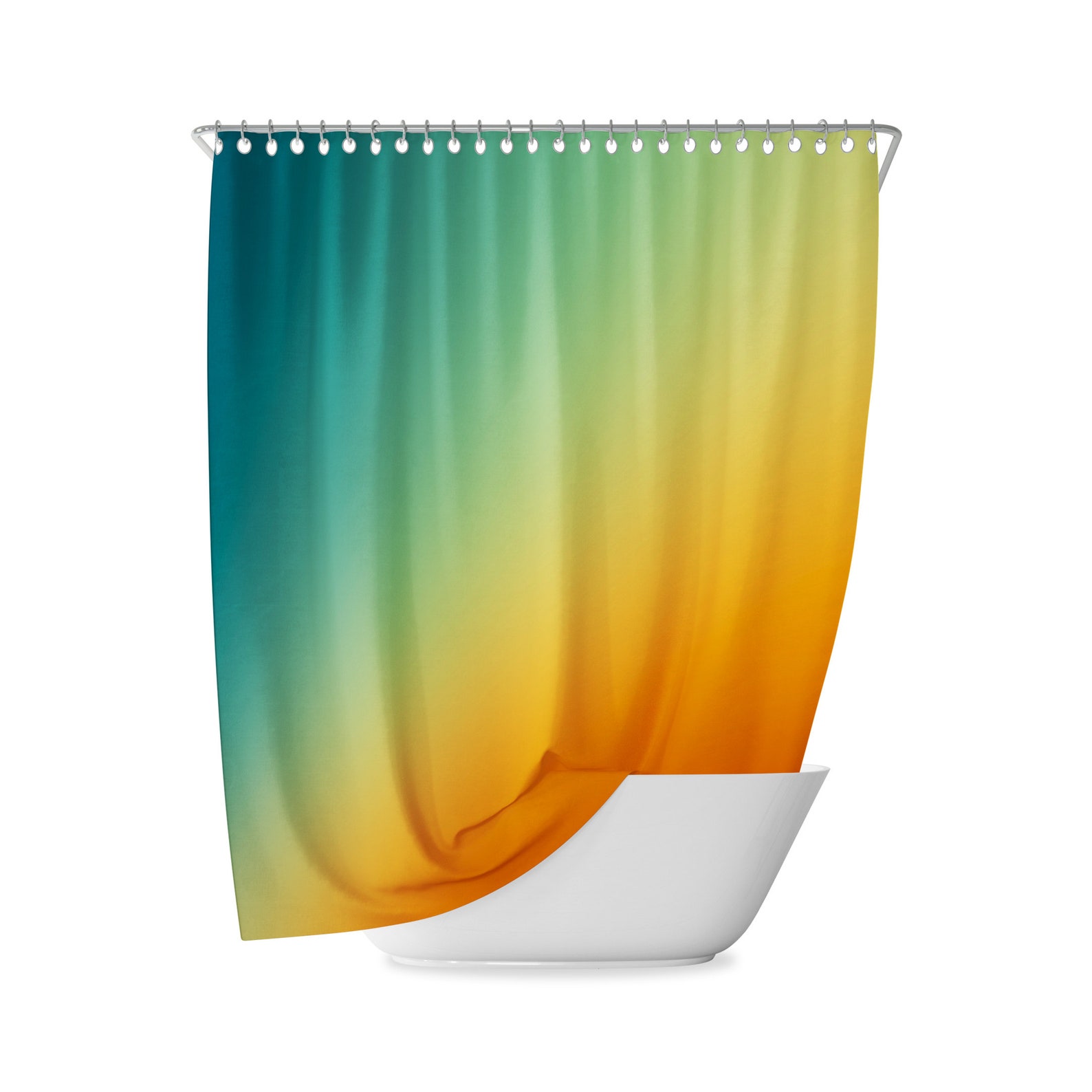 Gradient Ombre Shower Curtain Blue Orange Bathroom Curtains - Etsy