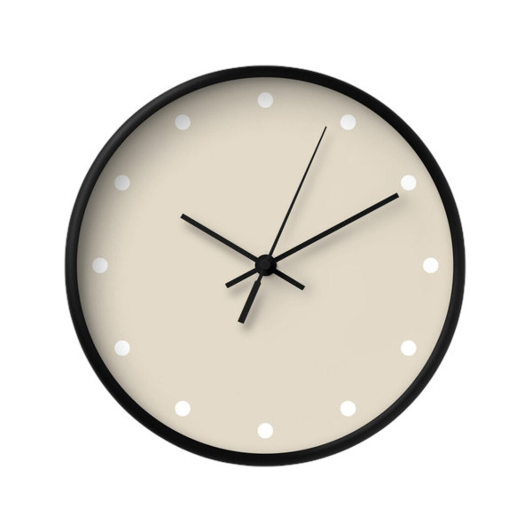 Nordic Wall Clock, Numbers Dots, Solid, Minimal, Classic, Dots, Bone ...