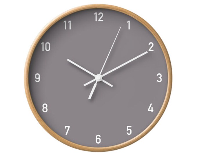 Numbers Wall Clock, Classic, Neutral Color, Taupe, Beige, Nordic, Basic ...
