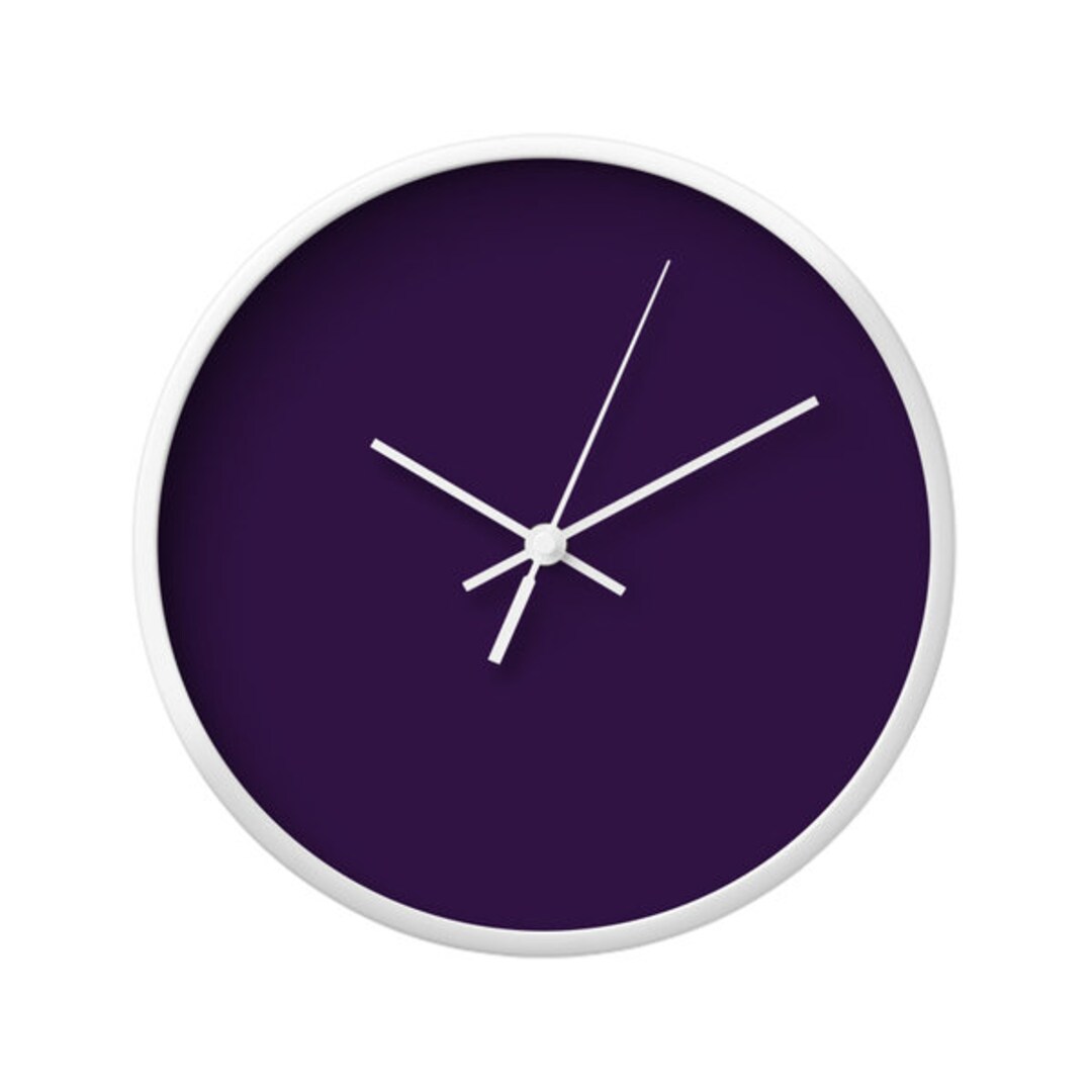 Solid Color Wall Clock, Purple, Nordic, Minimal, Classic, Colour, Block ...