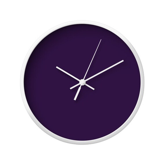 Solid Color Wall Clock Purple Nordic Minimal Classic - Etsy
