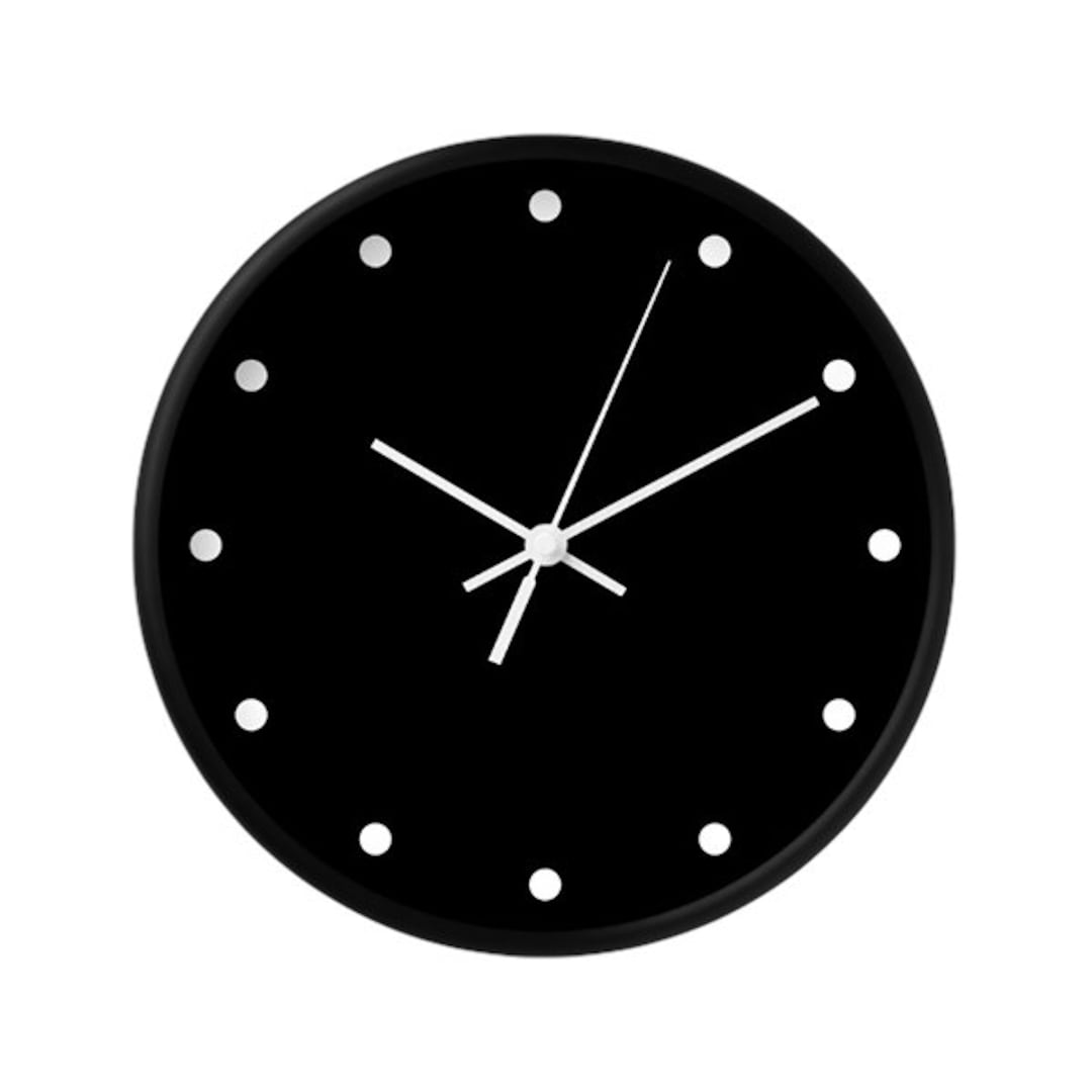 Nordic Wall Clock. Classic, Dots, Black and White, Black, Nordic, Retro ...