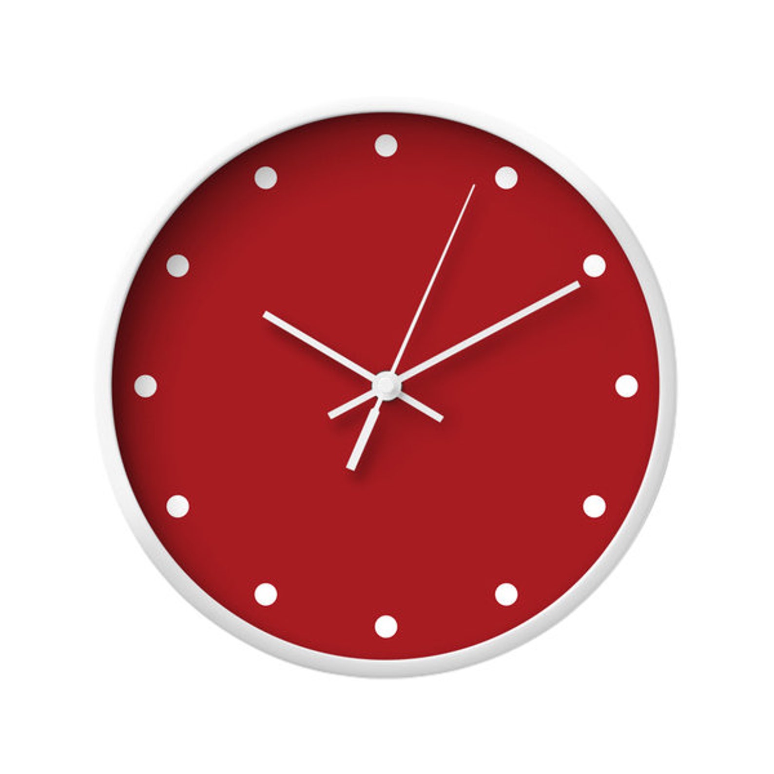 Nordic Wall Clock Dots Orange Numbers Wood Clocks Color | Etsy