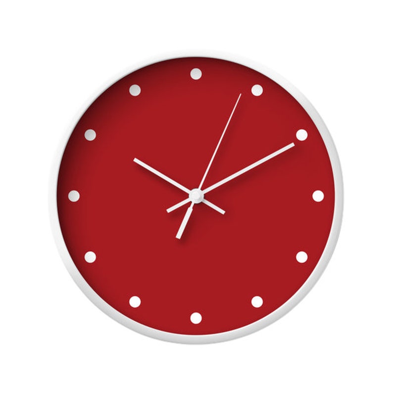 Nordic Wall Clock Dots Orange Numbers Wood Clocks Color - Etsy