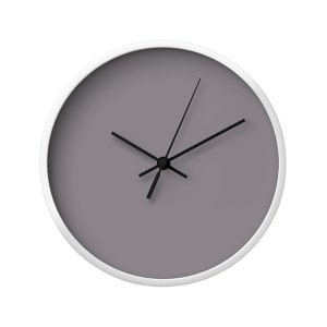 Solid Color Wall Clock. Ash, Gray, Neutral, Classic, Block, Minimalist ...