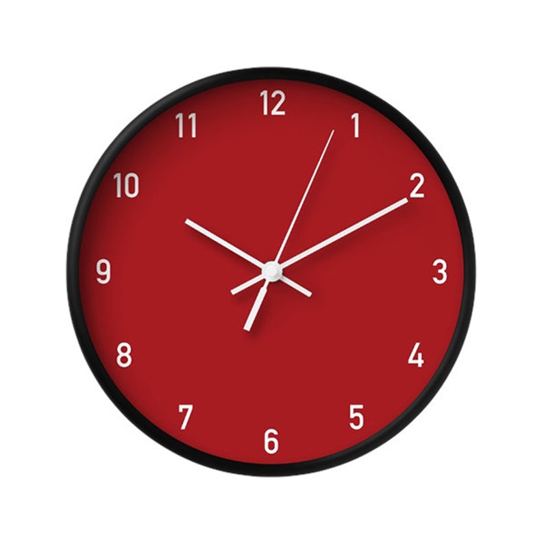 Numbers Wall Clock Yellow Mustard Color Classic Nordic - Etsy