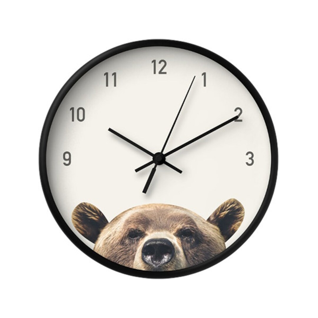 Bear Wall Clock. Numbers, Forest, Kids, Children, Nature, Hidden Animal ...