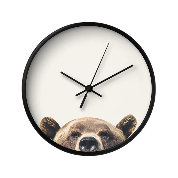 Bear Wall Clock. Animals Forest Kids Children Nature - Etsy