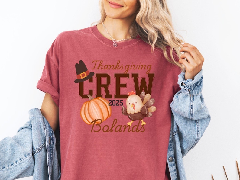 Personalized Thanksgiving Family Sweatshirt, Comfort Colors Crew Neck ...