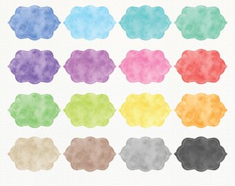 Watercolor labels | Etsy