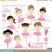 Little Ballerina Digital Clipart Ballet Clipart Ballerina | Etsy