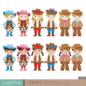 Cowboy Digital Clipart, Wild West Clipart, Cowgirl Clipart - Etsy