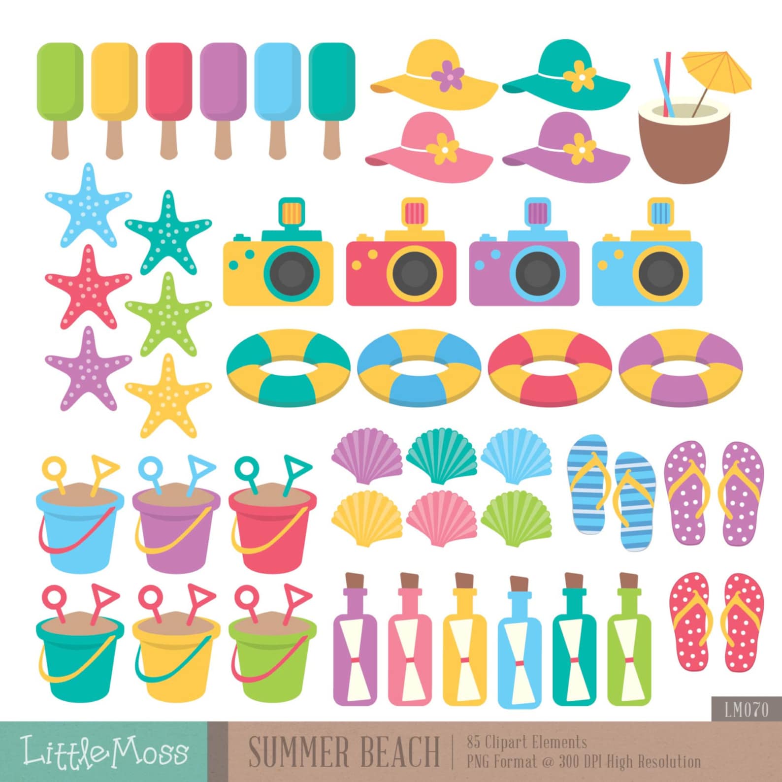 Summer Beach Digital Clipart - Etsy