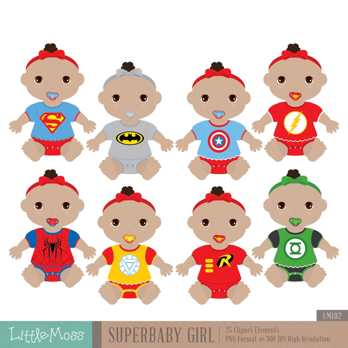 Superbaby Girls Clipart Superhero Baby Clipart - Etsy