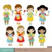 Baking Girls Digital Clipart - Etsy