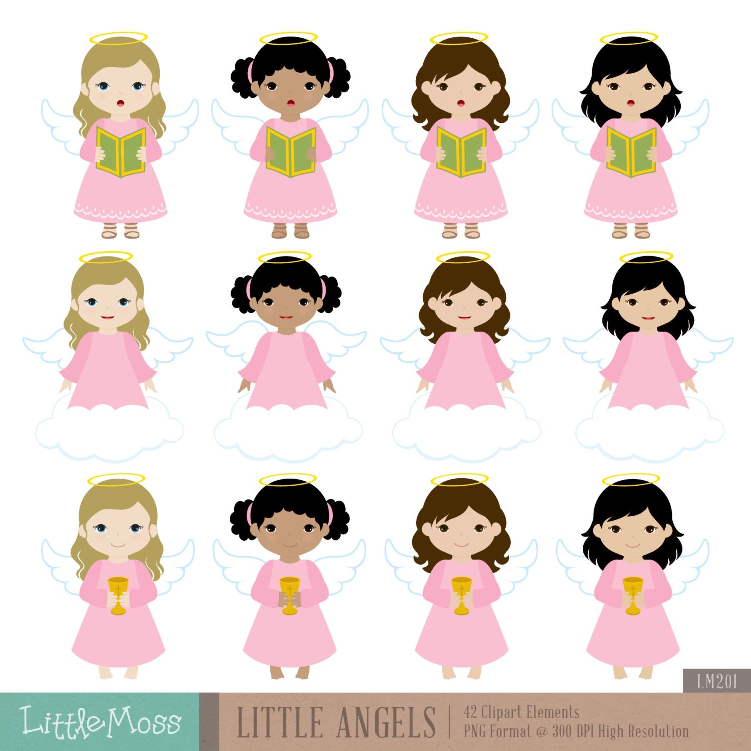 Little Angels Digital Clipart - Etsy
