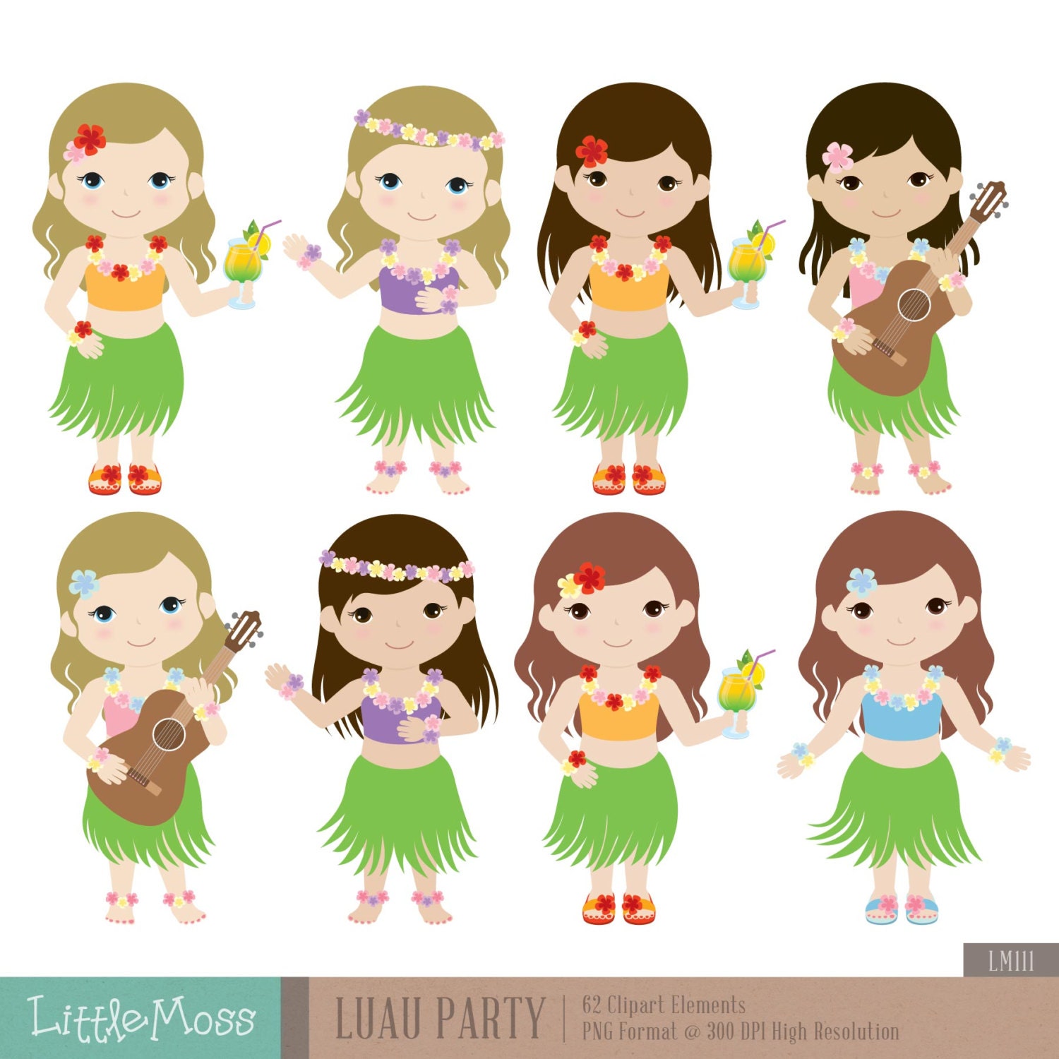 Luau Party Digital Clipart Aloha Clipart Hawaii Clipart - Etsy Canada