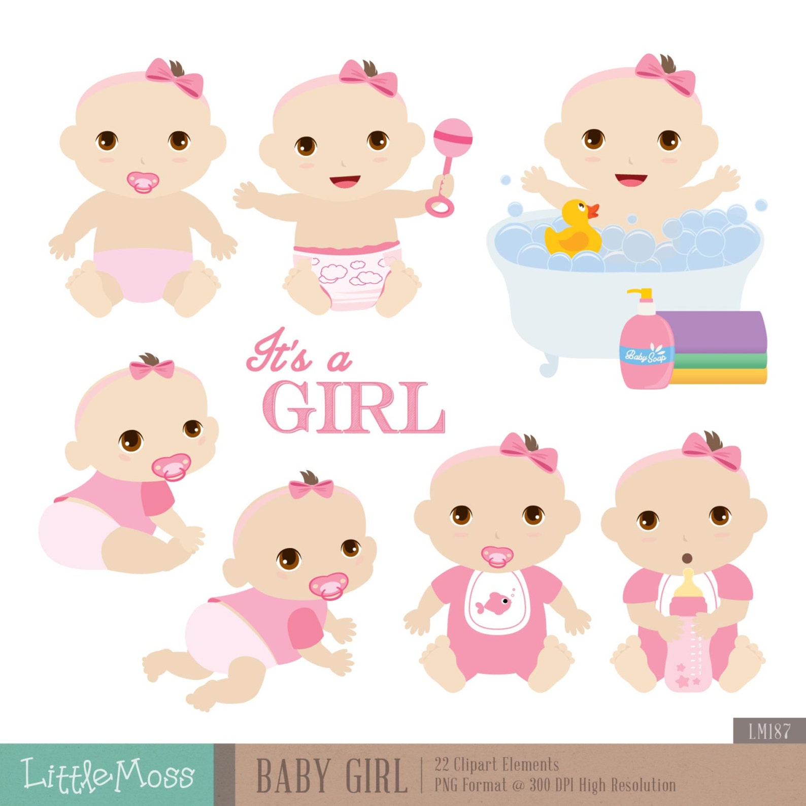 Baby Girls Digital Clipart - Etsy