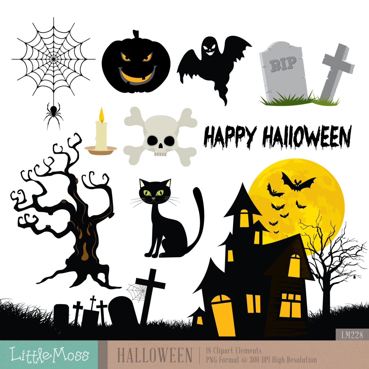 Halloween Digital Clipart | Etsy