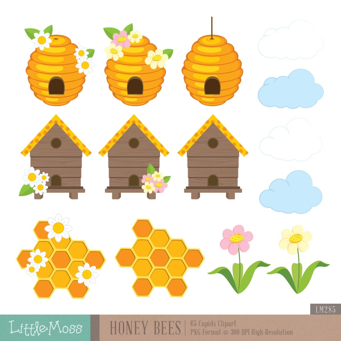 Honey Bees Digital Clipart - Etsy Canada