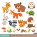 Woodland Animals Digital Clipart and Papers - Etsy