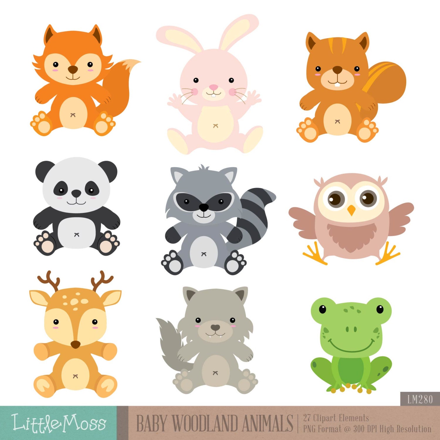 Baby Woodland Animals Digital Clipart | Etsy