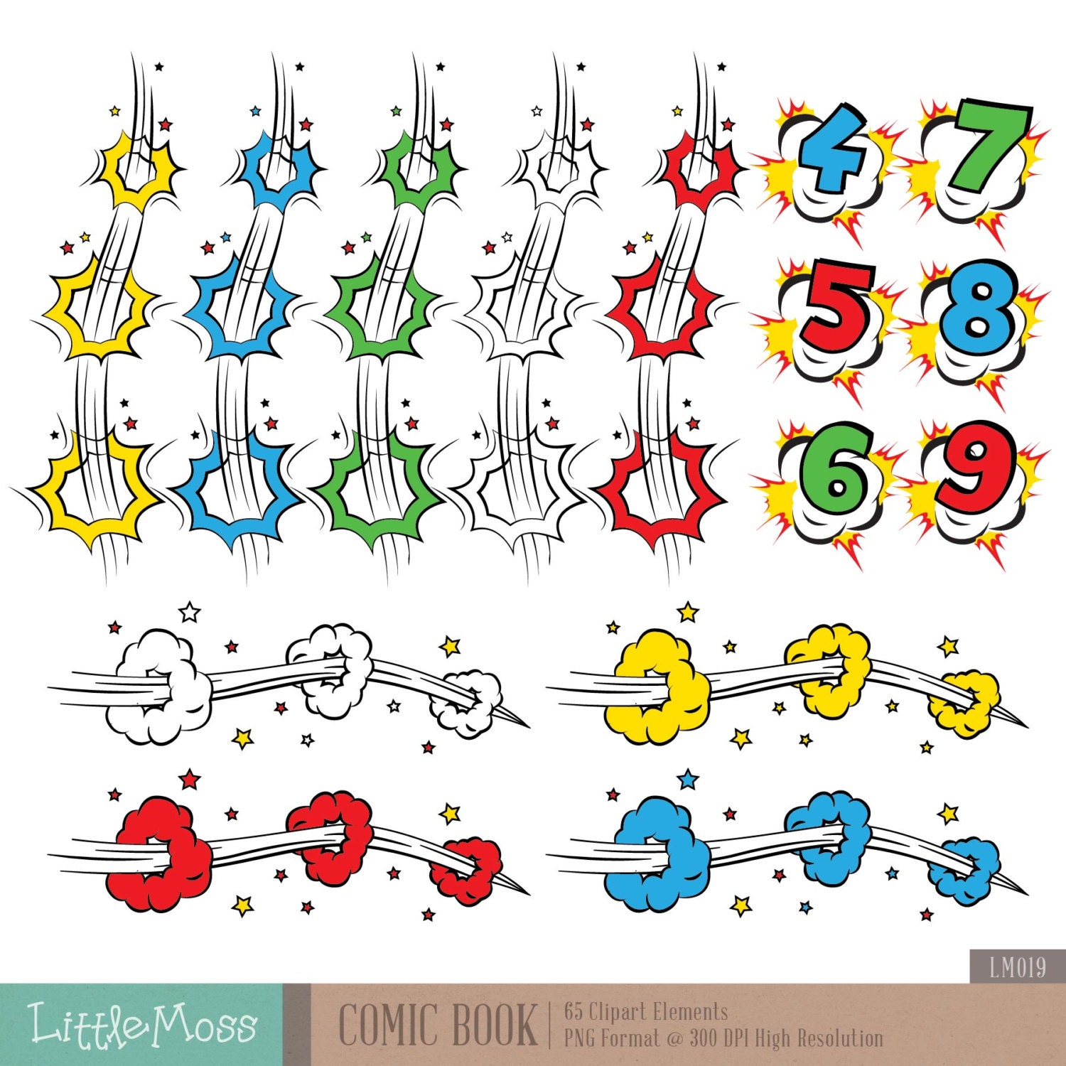 Comic Book Digital Clipart Comic Text Clipart Superhero | Etsy